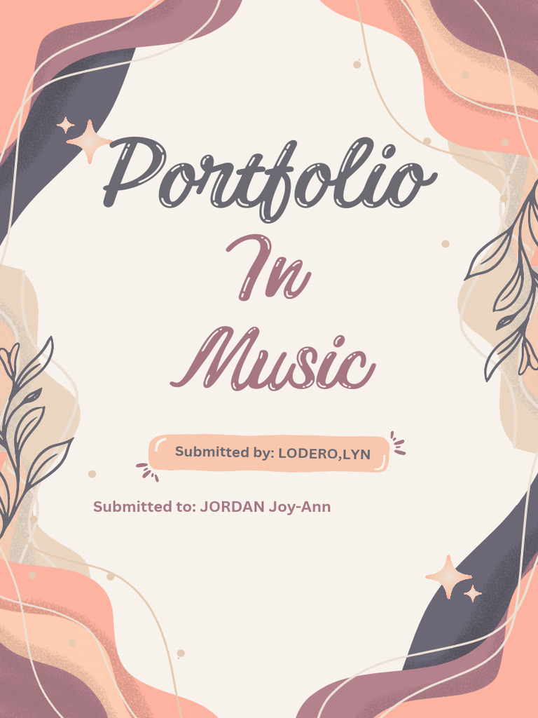 Peach Purple Aesthetic Abstract Portfolio Cover Page A4 Document ...