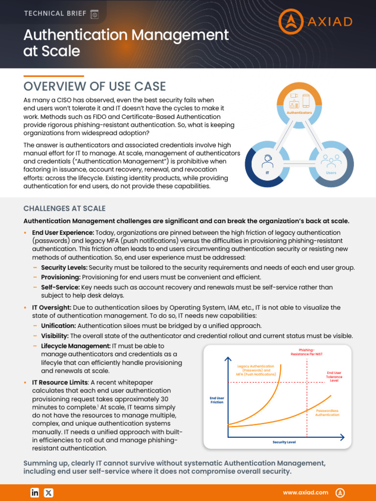 Axiad Managing Authentication at Scale GovICAM | PDF | Authentication ...