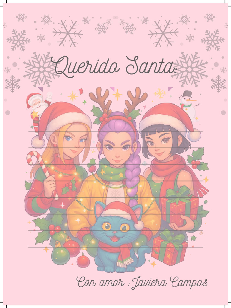 Carta Santa Claus Ilustrado Rosa | PDF