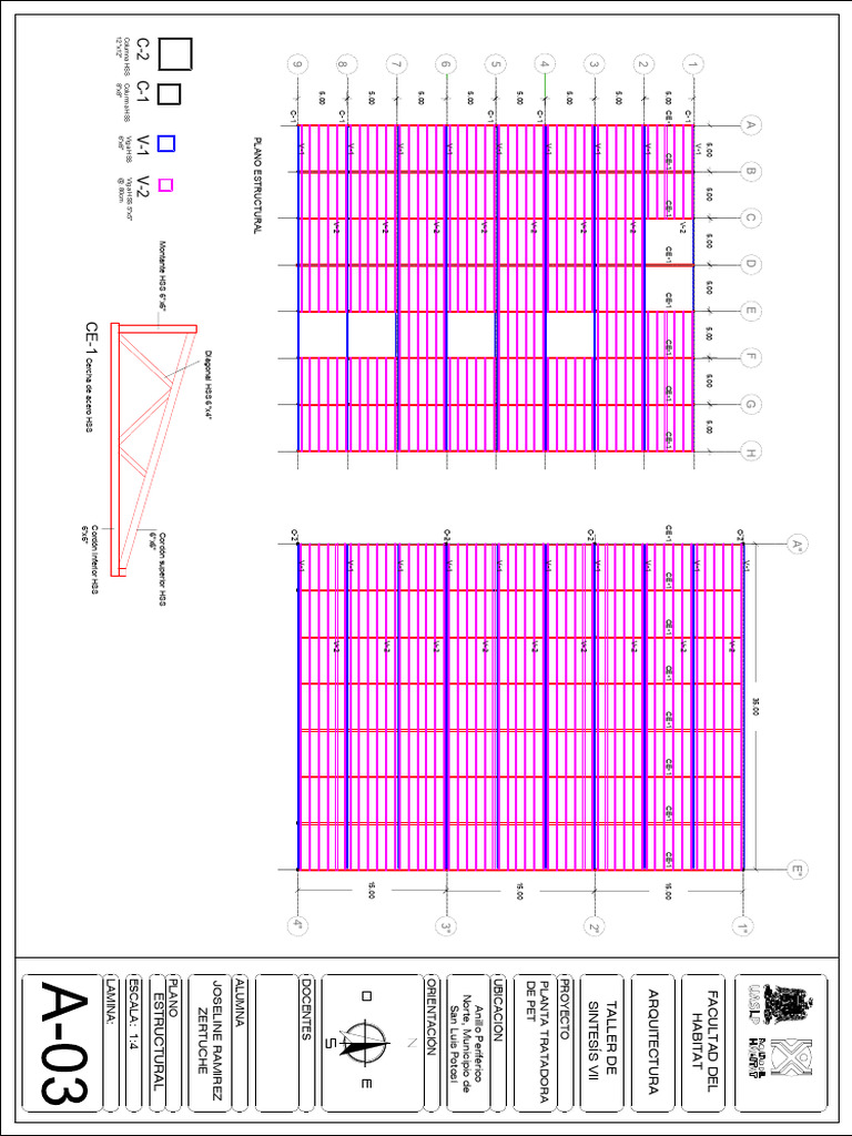 Plano Estructural Planta Tratadora PET | PDF | Ingeniería estructural