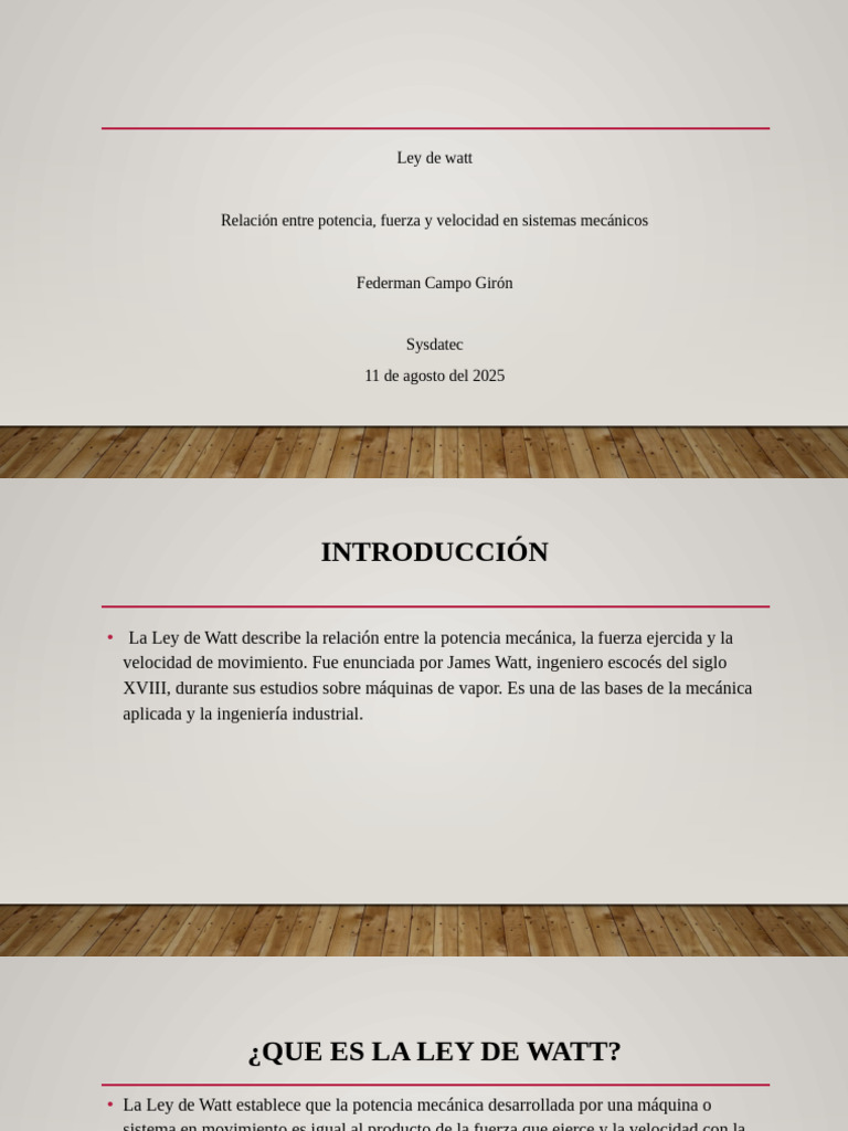 Ley de Watt- Federman Campo | PDF