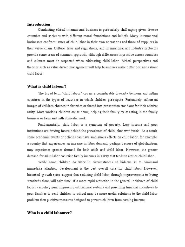 Child Labour Project 2 | PDF | Child Labour | Labour Economics
