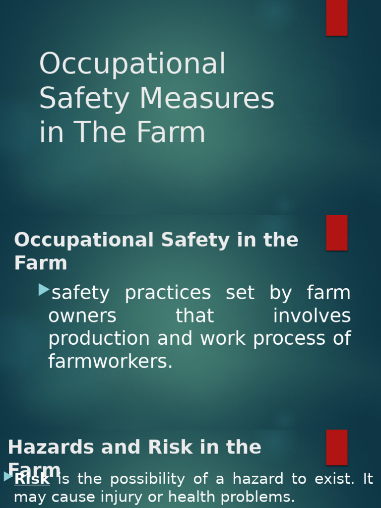Farm Occupational Safety Guidelines | PDF