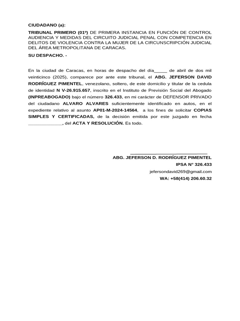 Tribunal 1 Control | PDF