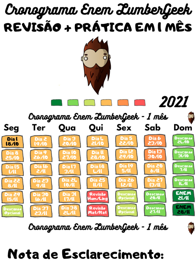 Cronograma Enem 1 Mês 2021 | PDF | Reações químicas | Química