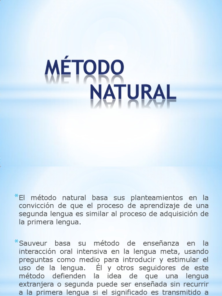 Método Natural | PDF | Segundo lenguaje | Aprendizaje
