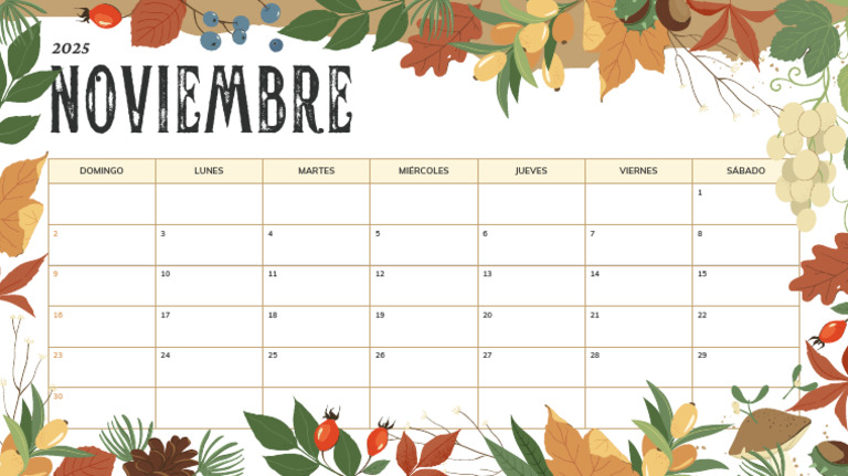 Calendario Noviembe | PDF