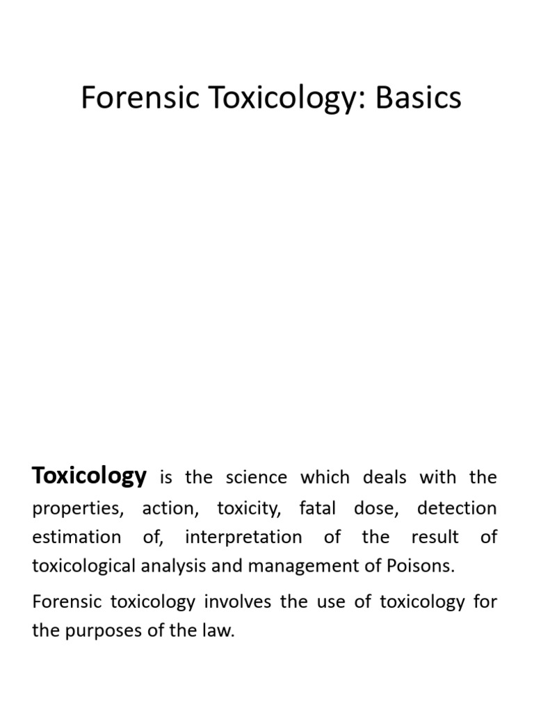 Notes - 4005 - Forensic Toxicology UNIT III | PDF | Toxicology | Poison