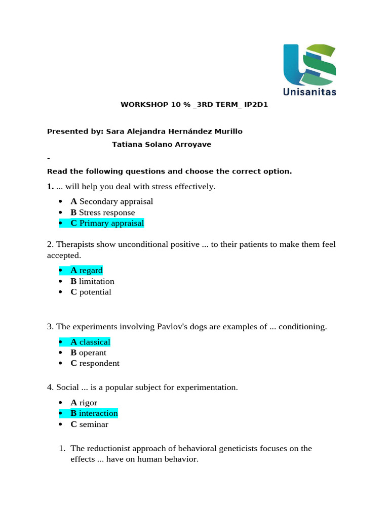 Workshop 10 % _3rd Term_ Ip2d1!1 | PDF