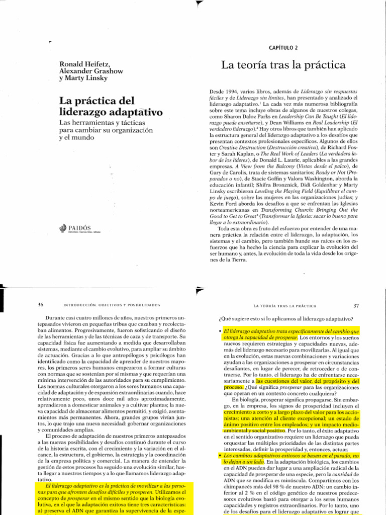 Grashow, Alexander, Linsky, Marty Heifetz, Ronald. "La Práctica de ...