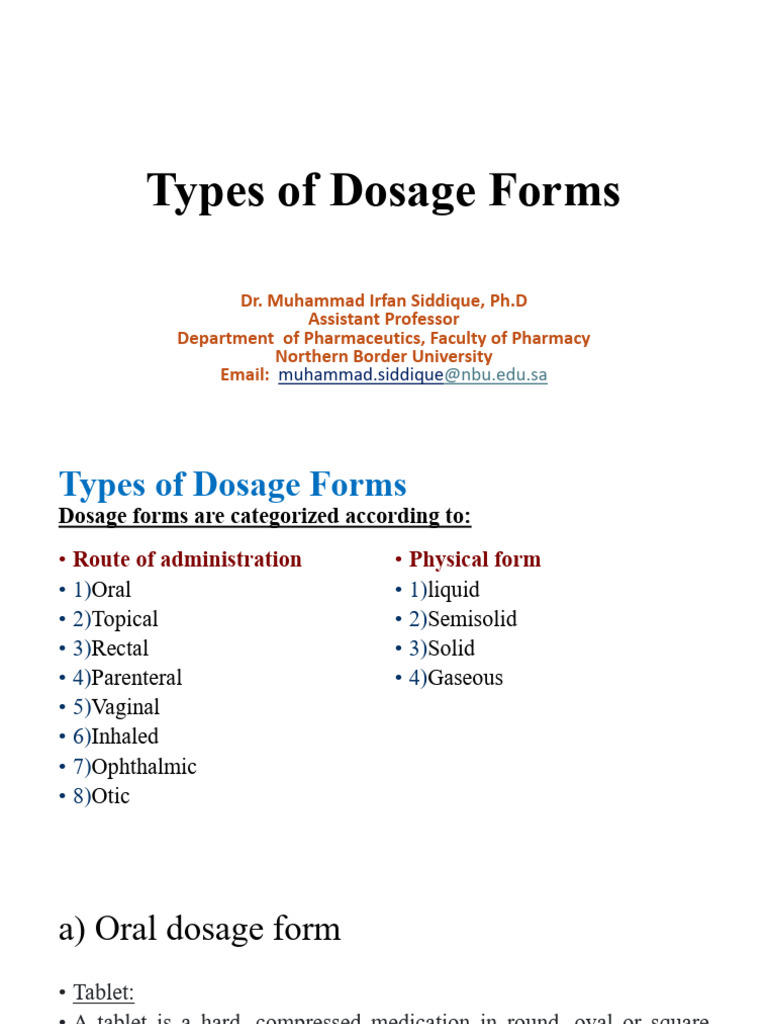 3 Different Dosage Forms | PDF | Tablet (Pharmacy) | Topical Medication