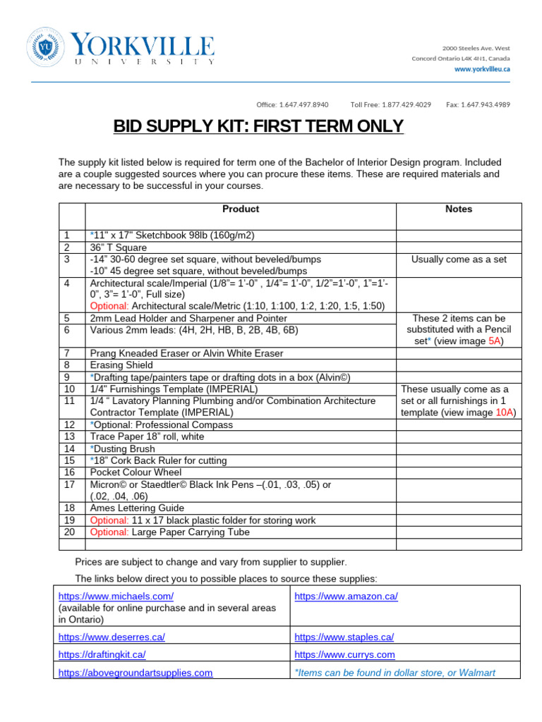 BID - Tools Kit List Term 1- Jan-2020 | PDF