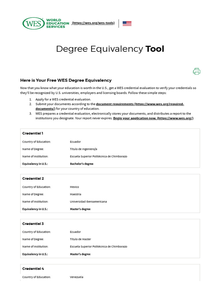 WES Degree Equivalency Tool - WES - Org JAIME NASIMBA | PDF | Academia ...