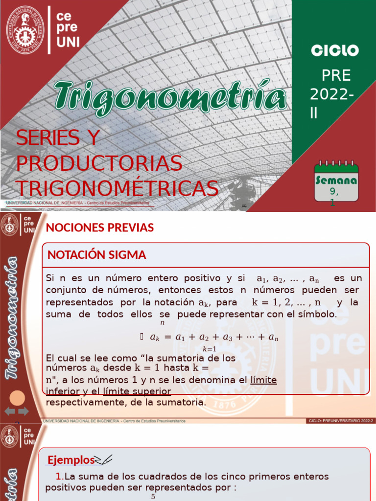 Propiedades y Aplicaciones de Series Trigonométricas | PDF | Suma ...
