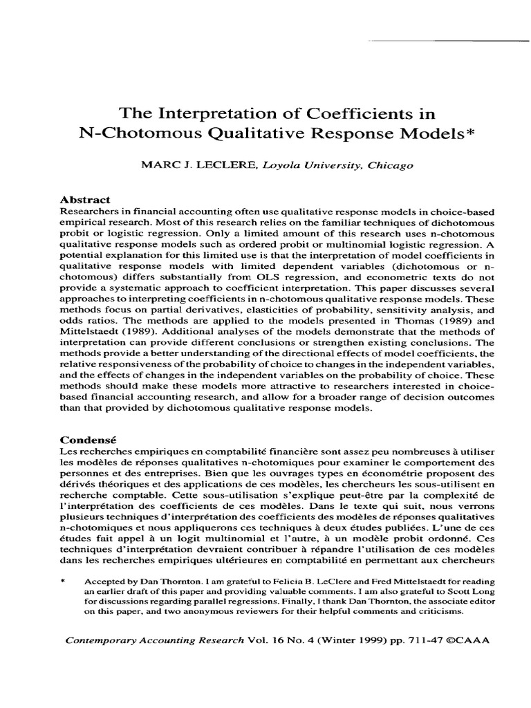 CAR99-4-LeClere-The Interpretation of Coefficients in N-Chotomous ...