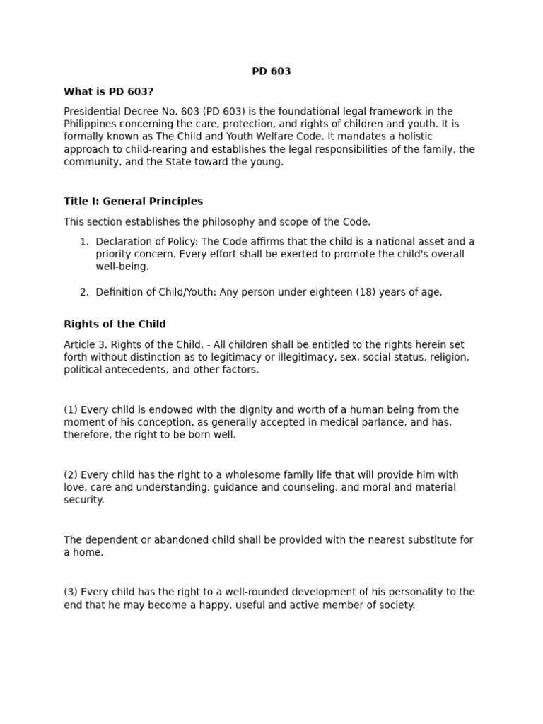 PD 603 | PDF | Crimes | Crime & Violence