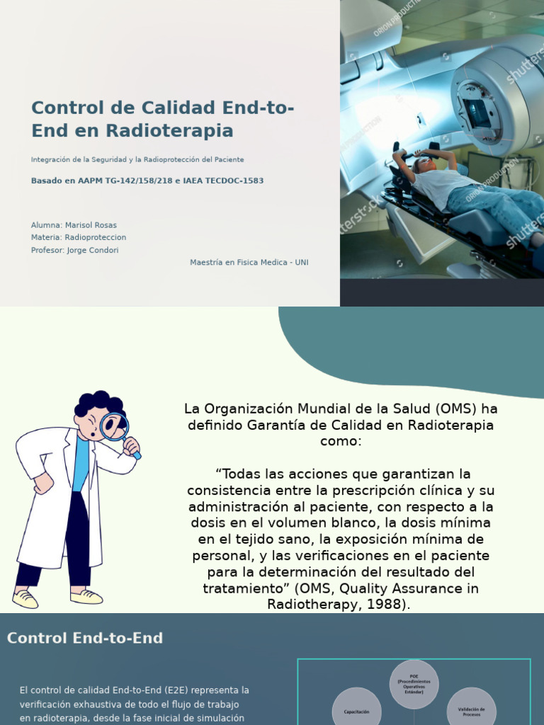 Control de Calidad End To End en Radioterapia Marisol Rosas 2025 | PDF | Informática | Seguridad ...