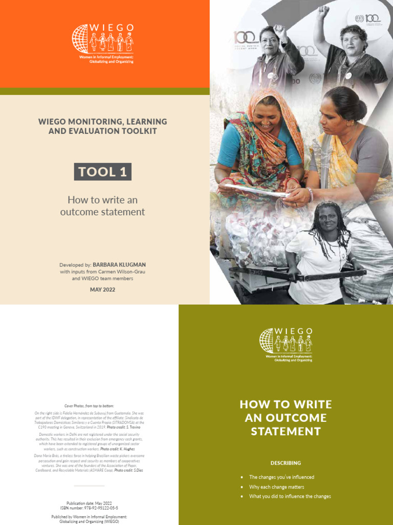 WIEGO_MEL Tool 1-How to Write an Outcome Statement | PDF | Policy ...