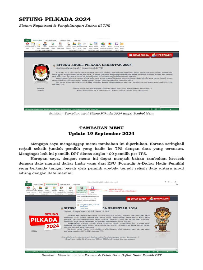 Petunjuk Situng Pilkada 2024 | PDF