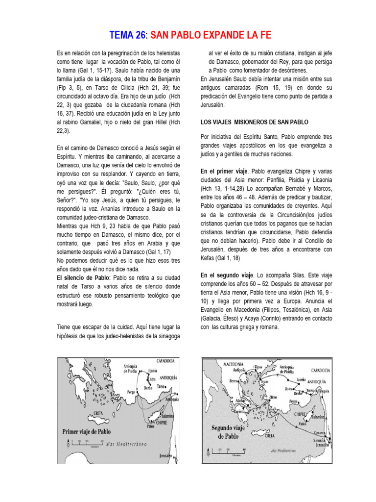 Viajes Misioneros de San Pablo | PDF | Pablo el apóstol | Apóstoles ...