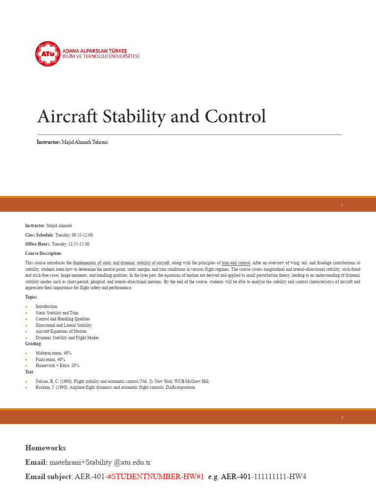1 - Introduction to Aircraft Stability and Control (1) | PDF | Fluid ...