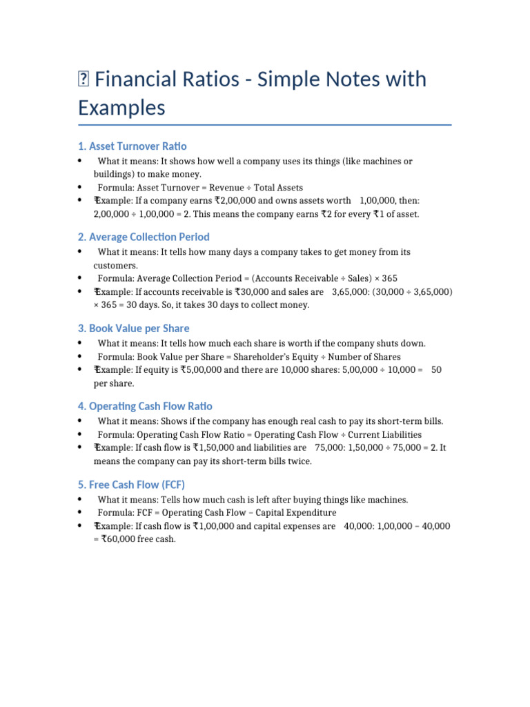 Key Financial Ratios Explained | PDF