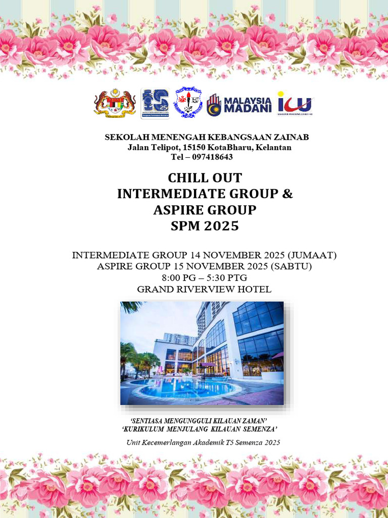 Chill Out Program for SPM 2025 Groups | PDF | Student Assessment And ...
