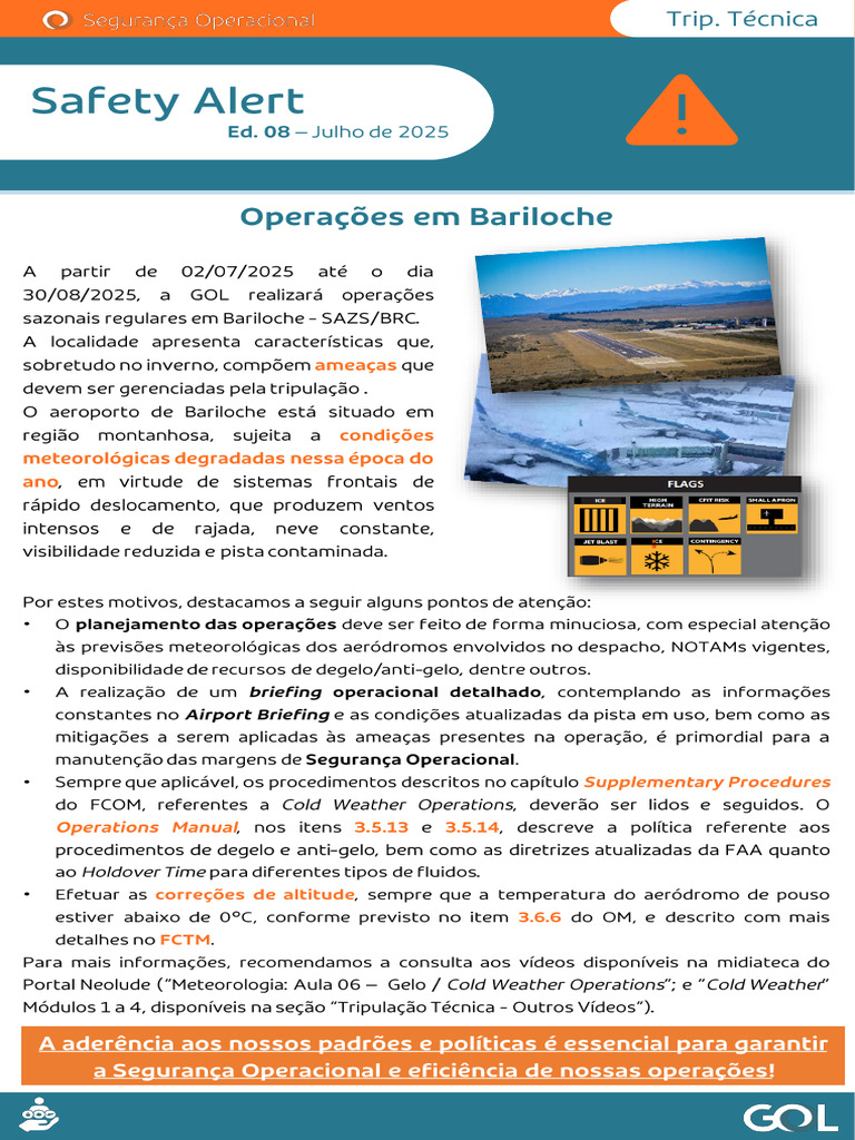 SA-08-25-FLT - 00 - PT Safety Alert - #08 2025 - Operações BRC - FLT | PDF