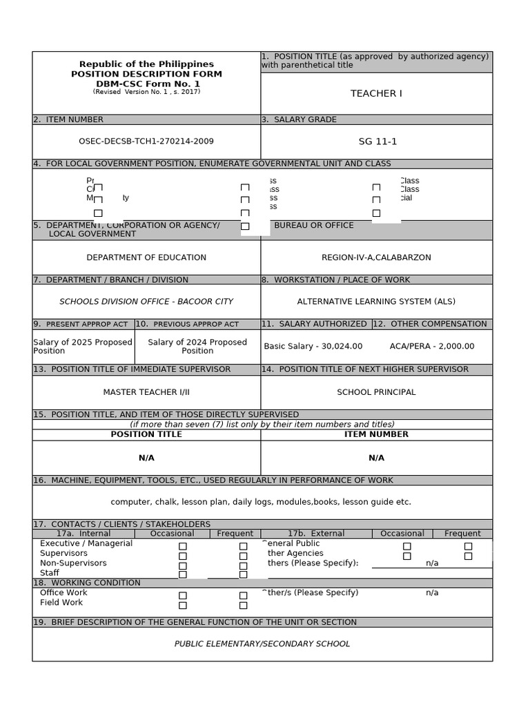 PDF Forms Teachers ES and JHS | PDF | Special Education | Teachers