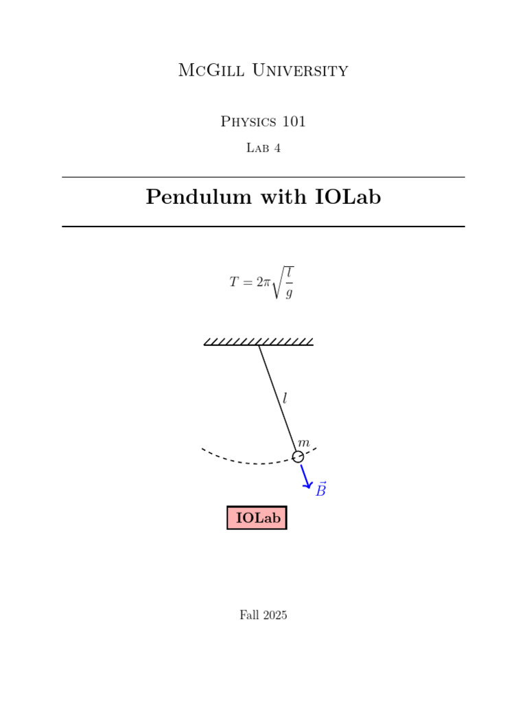 PHYS101_Pendulum - Copy | PDF | Pendulum | Oscillation