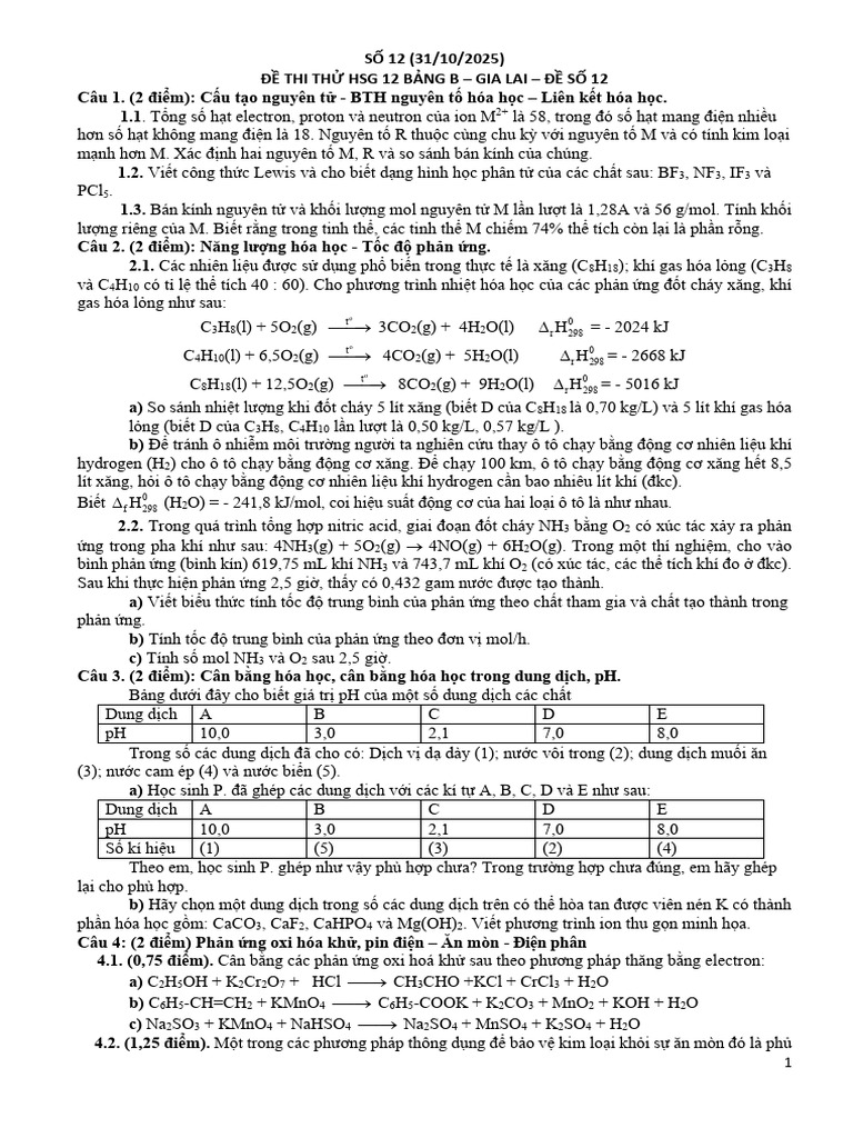 Số 12 - Đề Ôn HSG B GL3 2024 | PDF