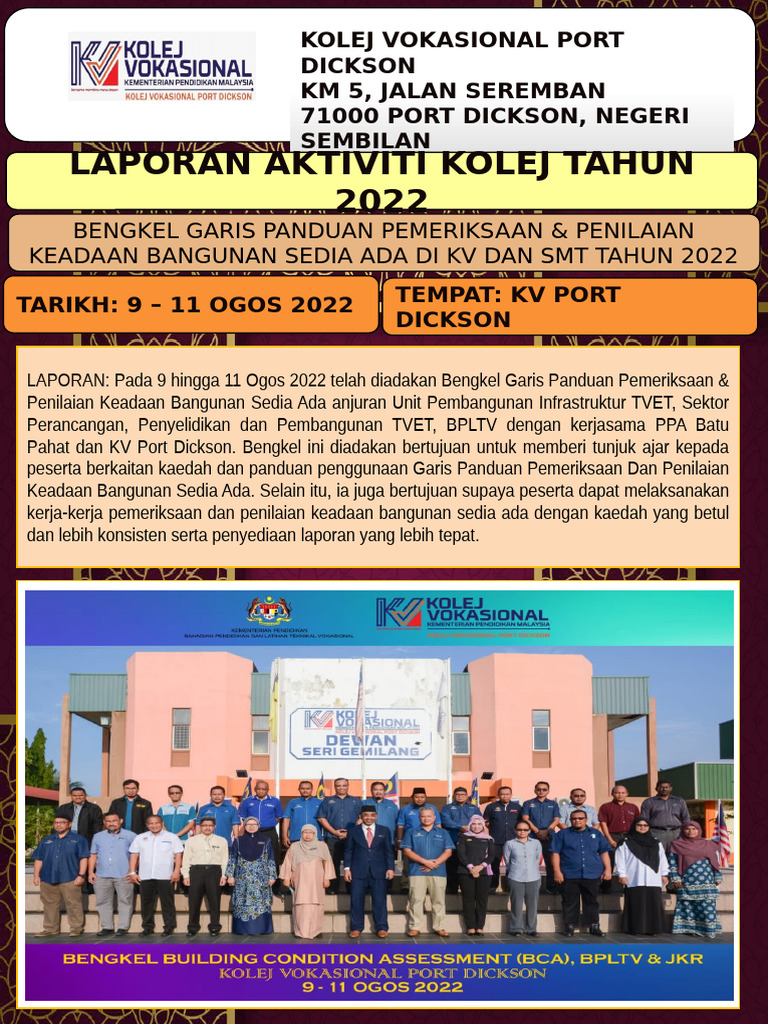 Bengkel Penilaian Bangunan KV Port Dickson | PDF