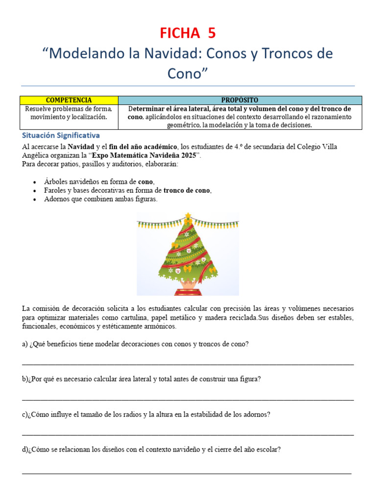 Ficha 5, 5to Cono y Tronco de Cono | PDF