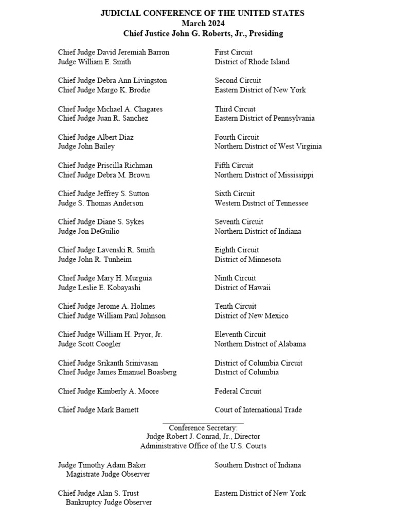 March 2024 U.S. Judicial Conference Summary | PDF