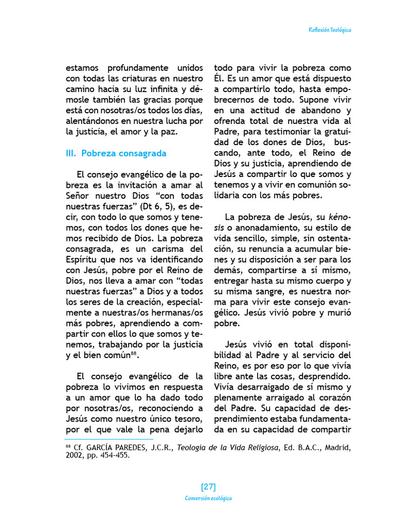 Votos y Laudato Si - Pobreza (Mercedes Casas) (1) | PDF | Amor | Pobreza