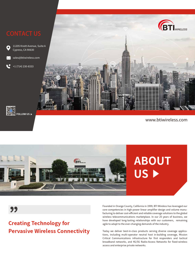 BTI Wireless Brochure | PDF | Wireless Network | 4 G