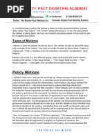 Types of Motions in BP Debate | PDF | Policy
