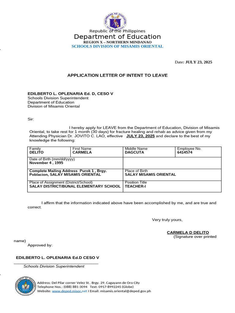 Letter of Intent To Retire | PDF