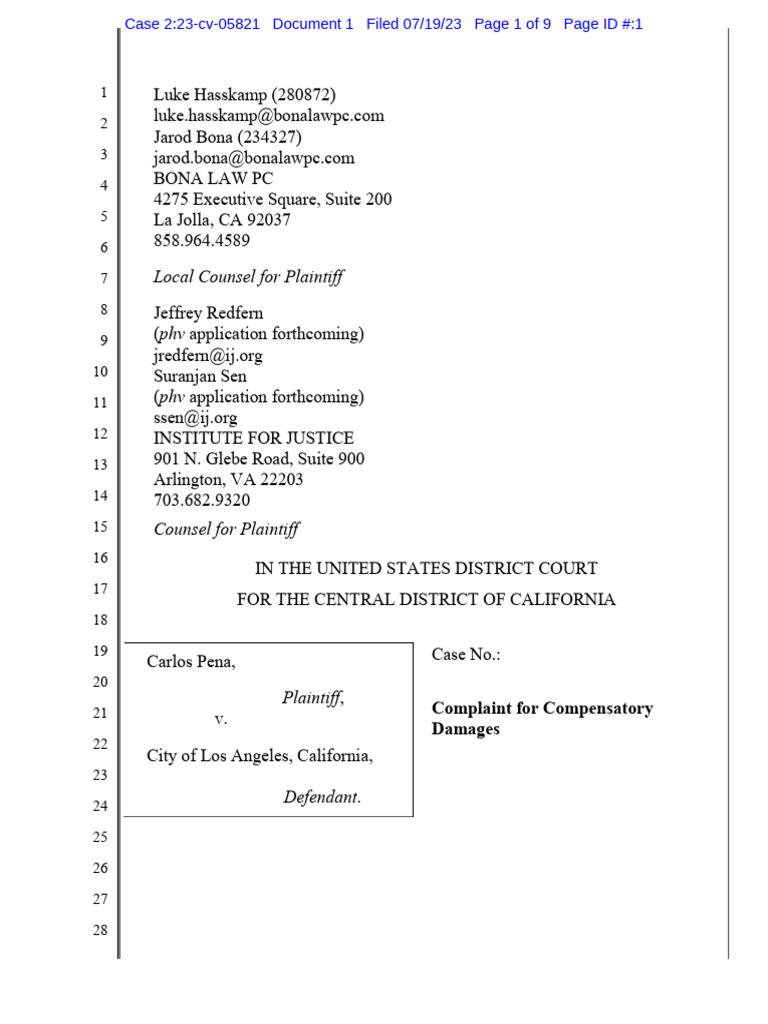 Lawsuit Against LA for Property Damage | PDF | Fifth Amendment To The ...