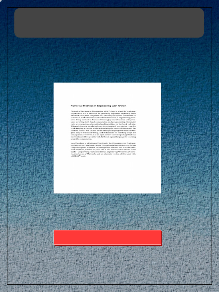 Numerical Methods in Engineering with Python J Kiusalaas Cambridge 1st Edition Jaan Kiusalaas ...