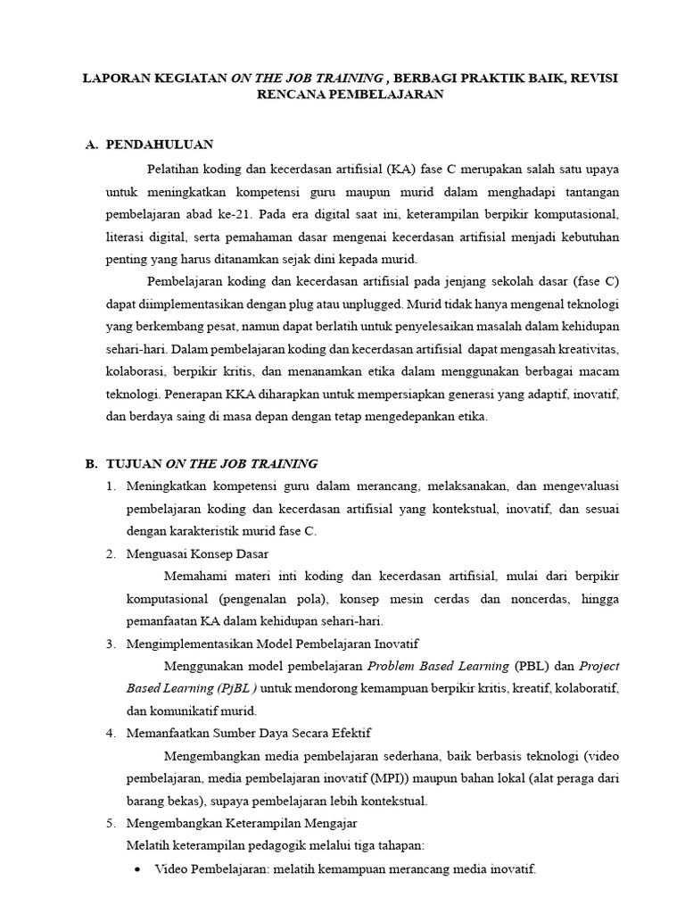 Pelatihan Koding dan Kecerdasan AI SD | PDF