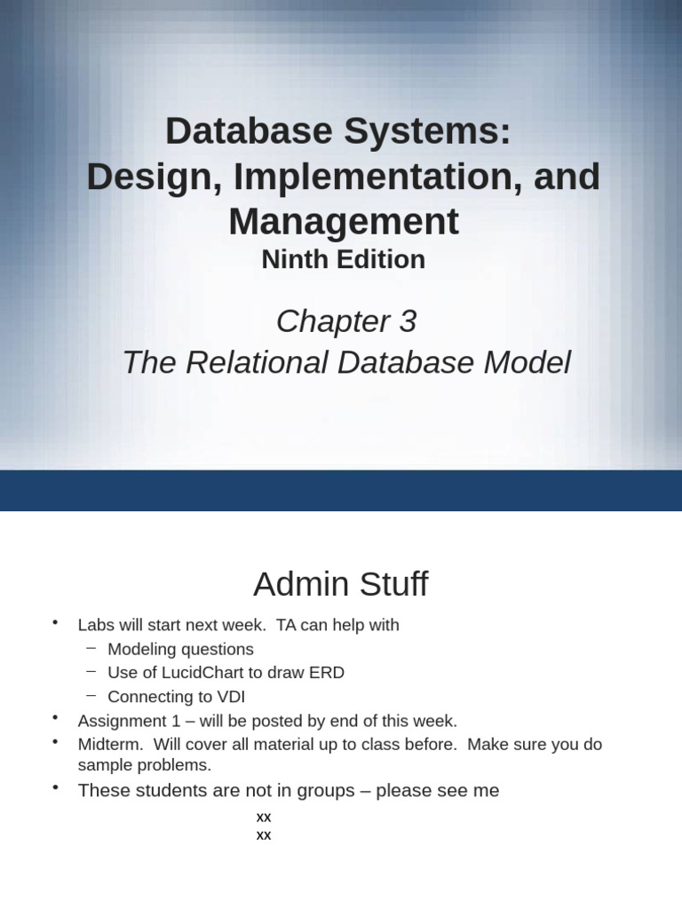 Class3 | PDF | Relational Model | Relational Database