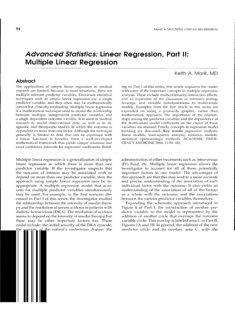 Advanced Statistics, Linear Regression, Part II, Multiple Linear ...