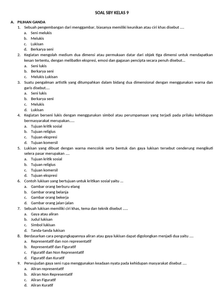 Soal Sby Kelas 9 | PDF