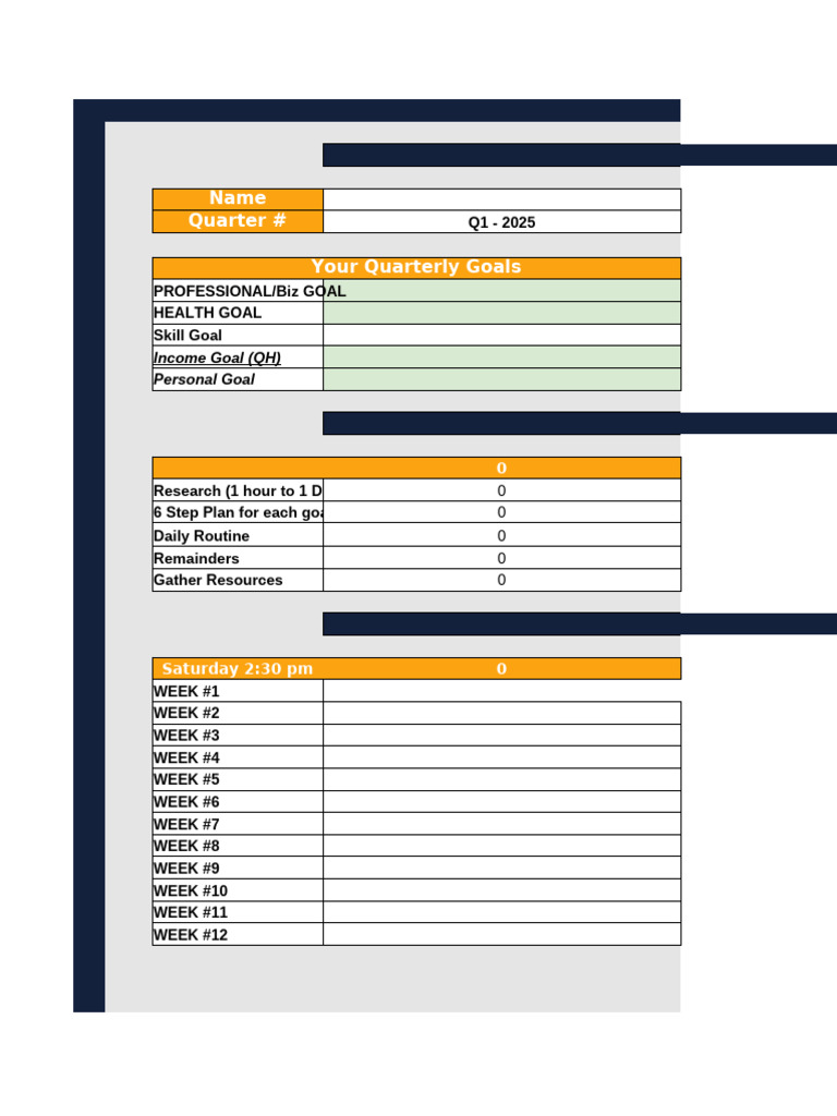 Quarterly Planner Template | PDF