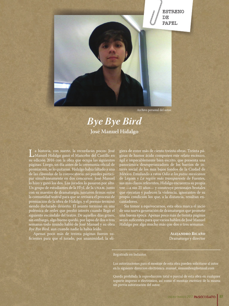 "Bye Bye Bird: Drama y polémica teatral" | PDF