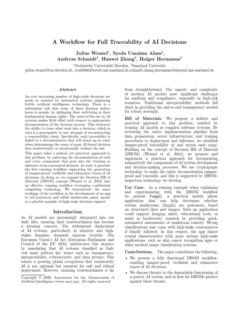 A Workflow for Full Traceability of AI Decisions | PDF | Intelligence ...