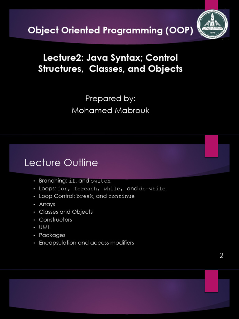 Lecture 2 | PDF | Class (Computer Programming) | Computer Engineering