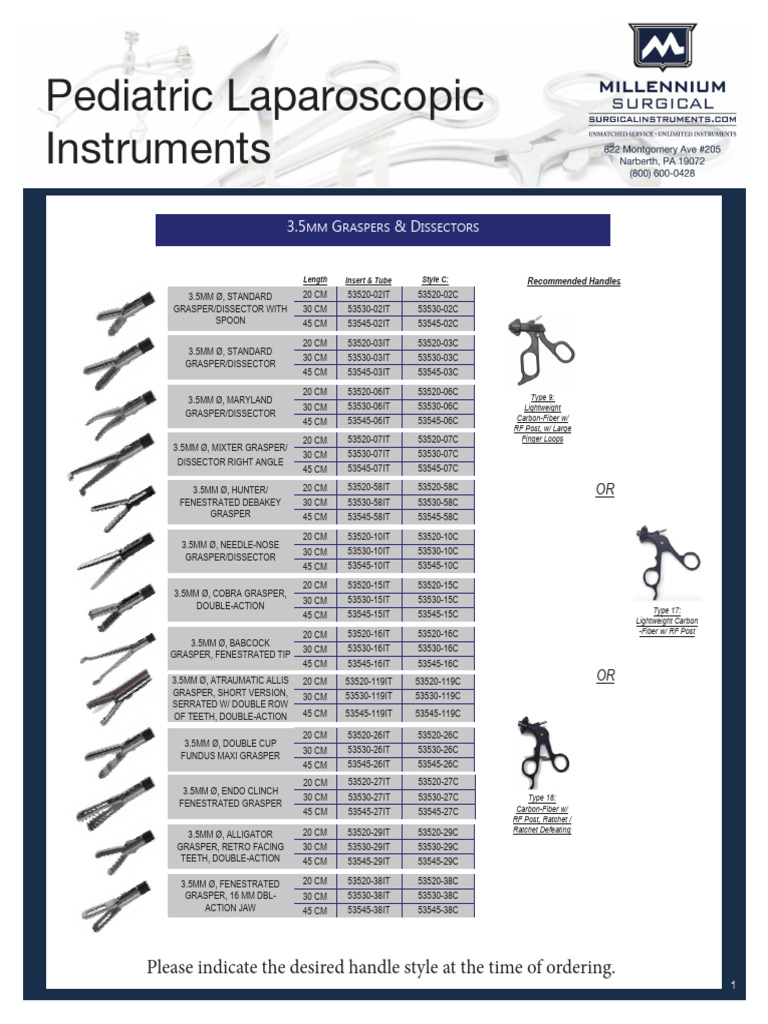 Laparoscopic Pediatric Instruments | PDF