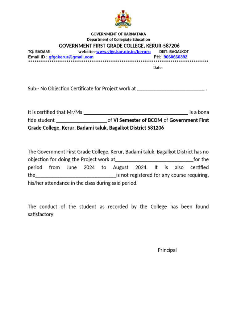 Project Permission Letter | PDF